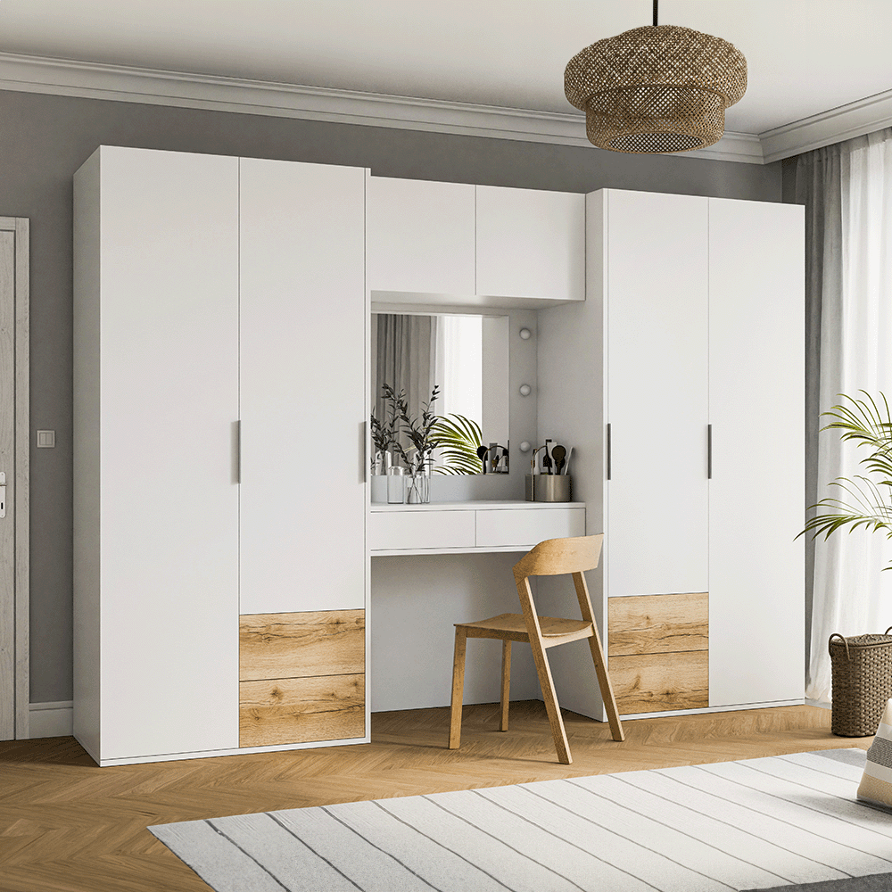 Oak white wardrobe store